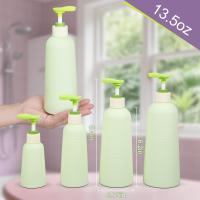 China Umetass Green Travel Shampoo and Conditioner Bottle With Pump Cosmetic Packaging for sale
