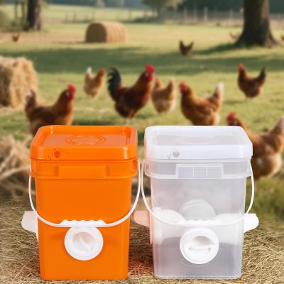 China Durable Plastic Feeder Food Grade Plastic Buckets With Handle and Lid for sale