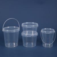 China 450ml-900ml Transparent Plastic Food Storage Buckets With Lids Fruit Bucket for sale