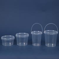 China 450ml-900ml Transparent Plastic Food Storage Buckets With Lids Fruit Bucket for sale