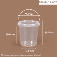 China 450ml-900ml Transparent Plastic Food Storage Buckets With Lids Fruit Bucket for sale