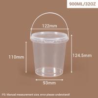 China 450ml-900ml Transparent Plastic Food Storage Buckets With Lids Fruit Bucket for sale