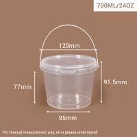 China 450ml-900ml Transparent Plastic Food Storage Buckets With Lids Fruit Bucket for sale