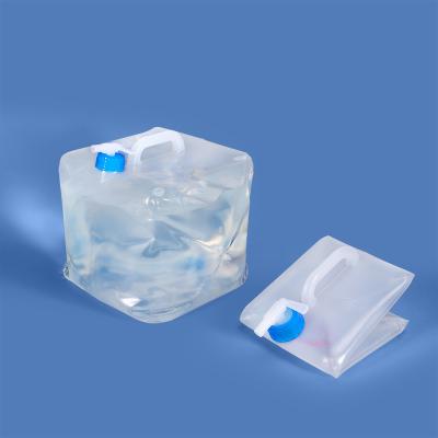 China 15L Transparent Water Bucket with Handle Drinking Bag Carrier Car Water Bag For Camping Travelling Tools With Handle Lid for sale