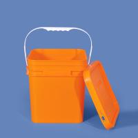 China 16L White Transparent Orange PP Square Bucket Plastic Container 16 Litre ODM OEM for sale