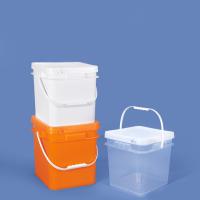 China 16L White Transparent Orange PP Square Bucket Plastic Container 16 Litre ODM OEM for sale