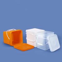 China 16L White Transparent Orange PP Square Bucket Plastic Container 16 Litre ODM OEM for sale