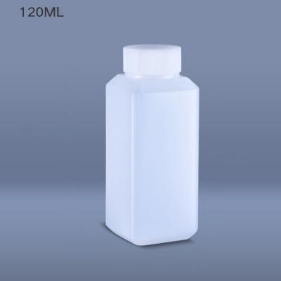 China 120ml Plastic Chemical Bottle Narrow Neck Square Plastic Bottle Good Sealing No leakage for sale