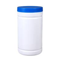 China 2L White HDPE Plastic Jar with Blue Screw Lid Seal Container Food Grade Material for Storage without Leakage for sale