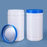 China 2L White HDPE Plastic Jar with Blue Screw Lid Seal Container Food Grade Material for Storage without Leakage for sale