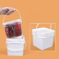 China Premium Clear Square Plastic Bucket for Sauce Packet Bucket for Seasoner Container for sale