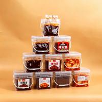 China Premium Clear Square Plastic Bucket for Sauce Packet Bucket for Seasoner Container for sale