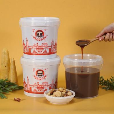 China Premium Clear Round Plastic Bucket Seal Bucket with Lid and Handle for Sauce Packet Bucket for Seasoner Container for sale
