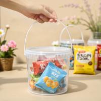 China Eco-friendly Round Plastic Buckets with Lids and Handles for Bulk Food Packaging for sale