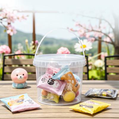 China Eco-friendly Round Plastic Buckets with Lids and Handles for Bulk Food Packaging for sale