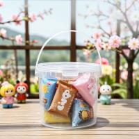 China Eco-friendly Round Plastic Buckets with Lids and Handles for Bulk Food Packaging for sale