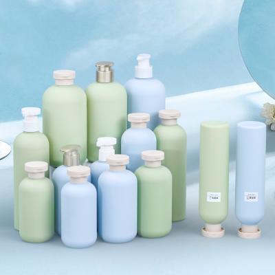 China Macaron-colored Cosmetic Empty Bottle 100~500ml Refillable Cosmetic Bottles with Pump or Flip Top Cap for sale