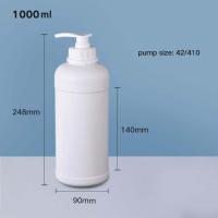 China 1L HDPE Plastic Fluorinated Bottle for Shampoo Packaging with Pump Sprayer and Customized Options for sale