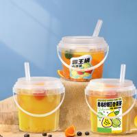China Customized Food Grade Plastic Bucket -20~100℃ Temperature Resistant 1~2L Leakproof Container with Lid Handle for Hot Drinks for sale