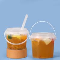China Customized Food Grade Plastic Bucket -20~100℃ Temperature Resistant 1~2L Leakproof Container with Lid Handle for Hot Drinks for sale