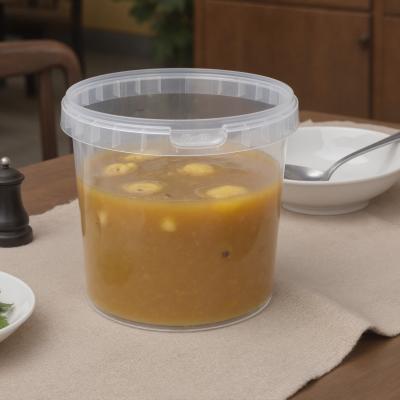 China Customized Food Grade Plastic Bucket -20~100℃ Temperature Resistant 1~2L Leakproof Container with Lid Handle for Hot Drinks for sale