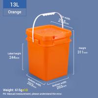China Premium Square Plastic Bucket with Effortless Twist-on Lid and Handle Plastic Paint Bucket for sale