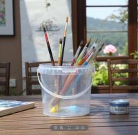 China Durable 5L Clear Plastic Buckets Art Supplies Washing Cup with Smooth Carry Handle Plastic Brush & Pen Washing Pot for sale