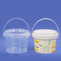 China Customized 300ml Mini Plastic Bucket Clear Round Food Grade Bucket for Bulk Candy Popcorn Cookie Food Storage With Lid Handle for sale