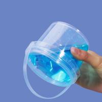 China Customized 300ml Mini Plastic Bucket Clear Round Food Grade Bucket for Bulk Candy Popcorn Cookie Food Storage With Lid Handle for sale