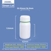 China Custom 200ml White Plastic Coex Bottle with Red Green Colored Ring Around Cap for sale