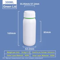 China Custom 300ml White Plastic Coex Bottle with Red Green Colored Ring Around Cap for sale