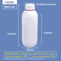 China Custom 1L White Plastic Coex Bottle with Red Green Colored Ring Around Cap for sale