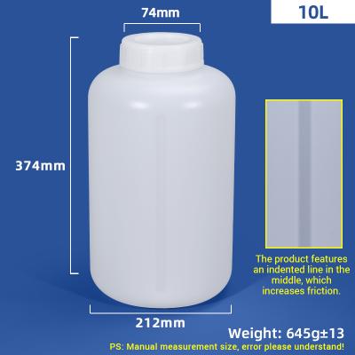 China 10L Round Plastic HDPE Bottle with An Indented Line Design for sale