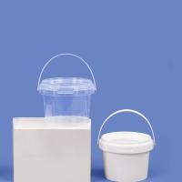 China Mini Size Custom 300ml Plastic Bucket Clear Round Food Grade Sealed Bucket for Candy Popcorn Cookie Food Storage With Lid Handle for sale