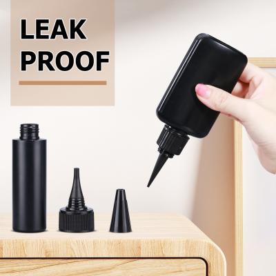 China Factory Wholesale Black HDPE Liquid Super Glue Medicine Bottle Squeeze Dropper Anti-corrosion Screen Printing Surface Treatment for sale