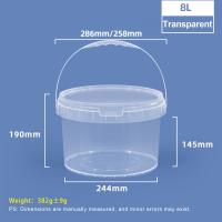 China Customized 8L Plastic Bucket Clear Round Food Grade Bucket for Bulk Candy Popcorn Cookie Food Storage With Lid Handle for sale
