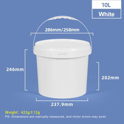 China Customized 10L Plastic Bucket Clear Round Food Grade Bucket for Bulk Candy Popcorn Cookie Food Storage With Lid Handle for sale