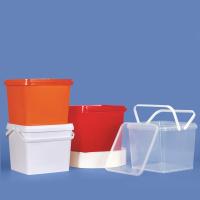 China 5L Plastic Square Bucket With Dual Handle and Lid Food Grade PP Container for sale