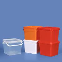 China Custom 5L PP Square Bucket With Dual Handles and Lid Food Grade Plastic Storage Container for sale