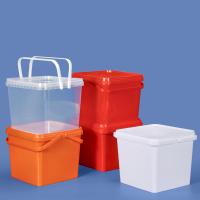 China Custom 5L PP Square Bucket With Dual Handles and Lid Food Grade Plastic Storage Container for sale