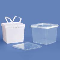 China Custom 5L PP Square Bucket With Dual Handles and Lid Food Grade Plastic Storage Container for sale