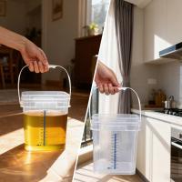 China Wholesale 4L 10L 16L Clear PP Graduated Bucket Eco Friendly Thickened Empty Plastic Square Bucket With Scale Line for Chemical Liquids for sale