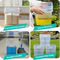 China Wholesale 4L 10L 16L Clear PP Graduated Bucket Eco Friendly Thickened Empty Plastic Square Bucket With Scale Line for Chemical Liquids for sale