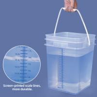 China Wholesale 4L 10L 16L Clear PP Graduated Bucket Eco Friendly Thickened Empty Plastic Square Bucket With Scale Line for Chemical Liquids for sale