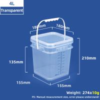 China Wholesale 4L 10L 16L Clear PP Graduated Bucket Eco Friendly Thickened Empty Plastic Square Bucket With Scale Line for Chemical Liquids for sale