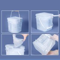 China Wholesale 4L 10L 16L Clear PP Graduated Bucket Eco Friendly Thickened Empty Plastic Square Bucket With Scale Line for Chemical Liquids for sale