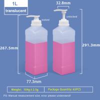 China 500ml 1000ml HDPE Refillable Lotion Shampoo Bottles Household Pump Square Bottle for Hand Soap Shower Gel Body Wash Dispenser for sale