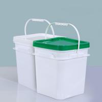 China Customized Printing Colorful Square Plastic Bucket Food Grade PP Material Bucket for Paint Barrels with Plastic or Metal Handle for sale