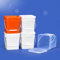 China Customized Printing Colorful Square Plastic Bucket Food Grade PP Material Bucket for Paint Barrels with Plastic or Metal Handle for sale