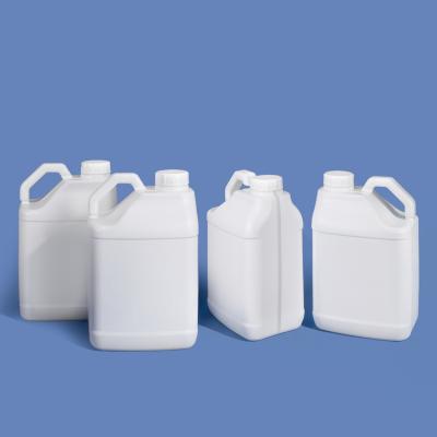 China 5 Liter Plastic Square Jerry Can HDPE Packaging Container with Aluminum Foil Liner ,Enlarged Handle, Visible Level Line and Spiral Cap for Coatings and Solvents for sale